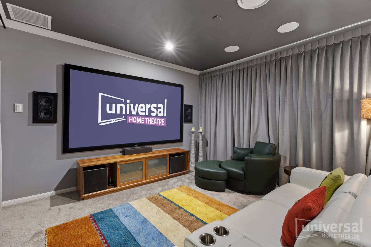Cinema Room with Soundproofing & 110” Fixed Screen